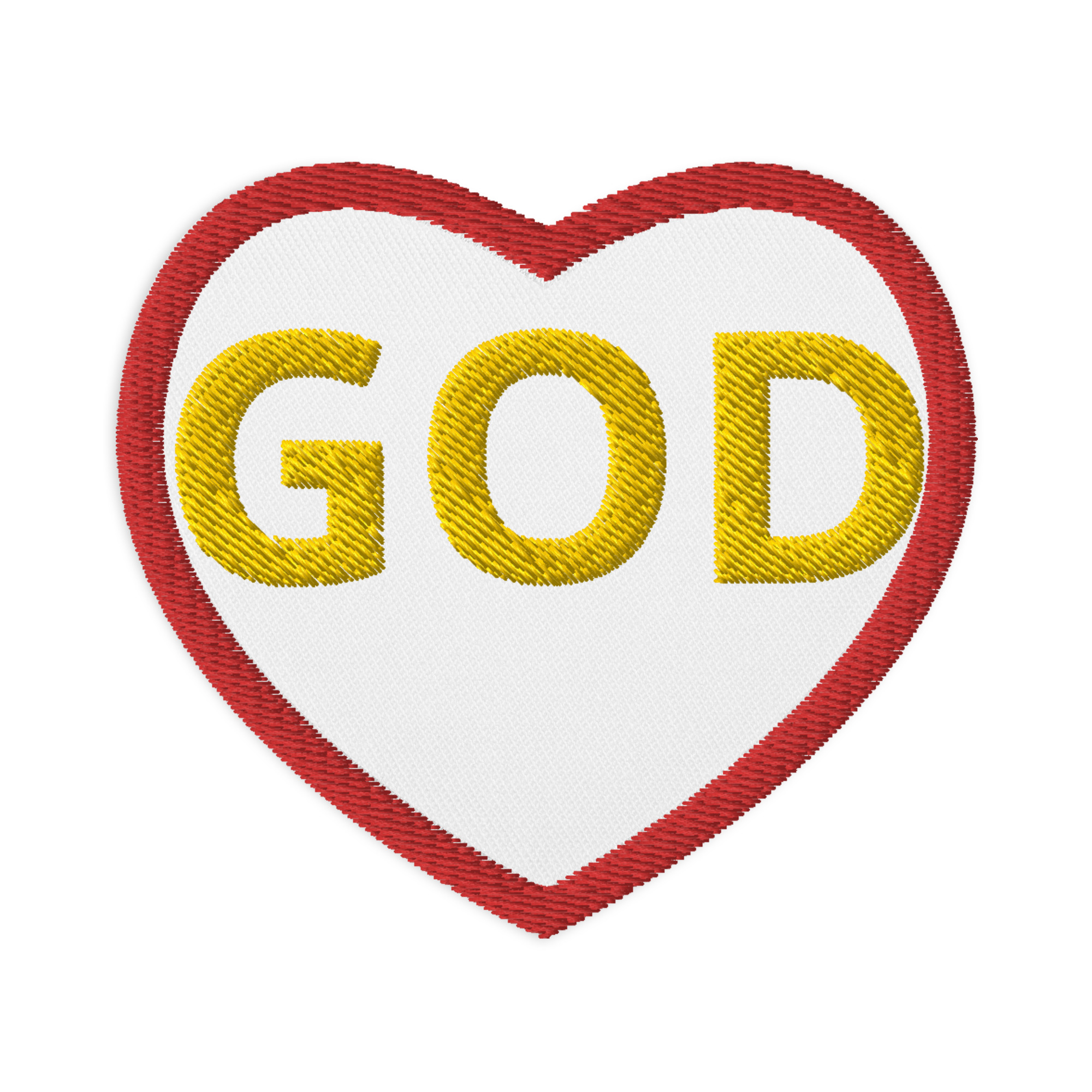 GOD Heart Embroidered Patches